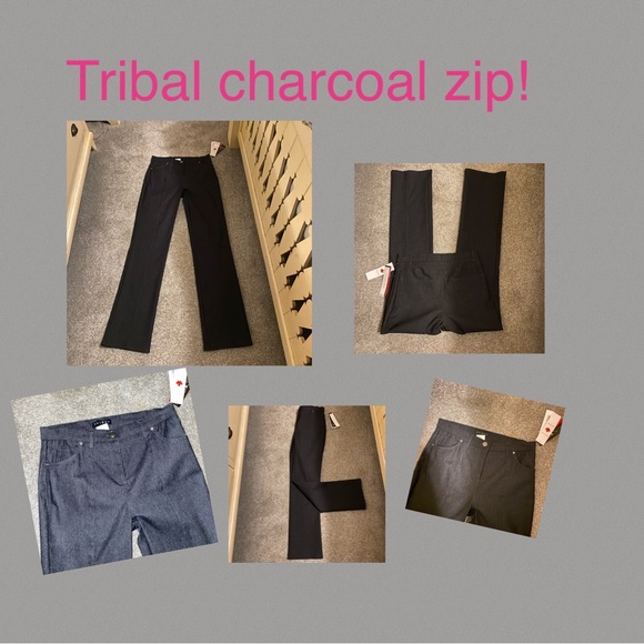 Tribal | Pants & Jumpsuits | Tribal Sleek Zip Charcoal Pants With ...